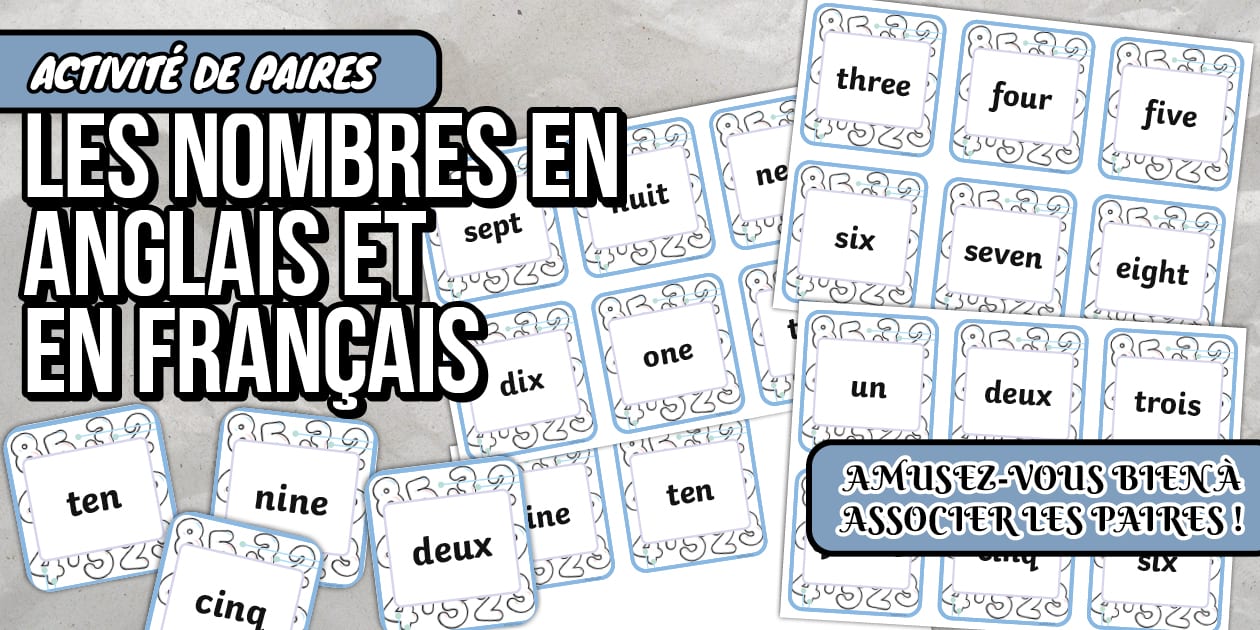 Activité de paires : Les nombres en anglais et en français