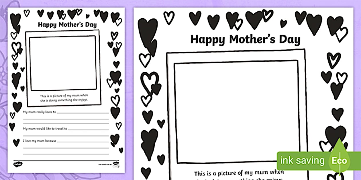 NSW Mother's Day Questionnaire With Hobby Scene Worksheet
