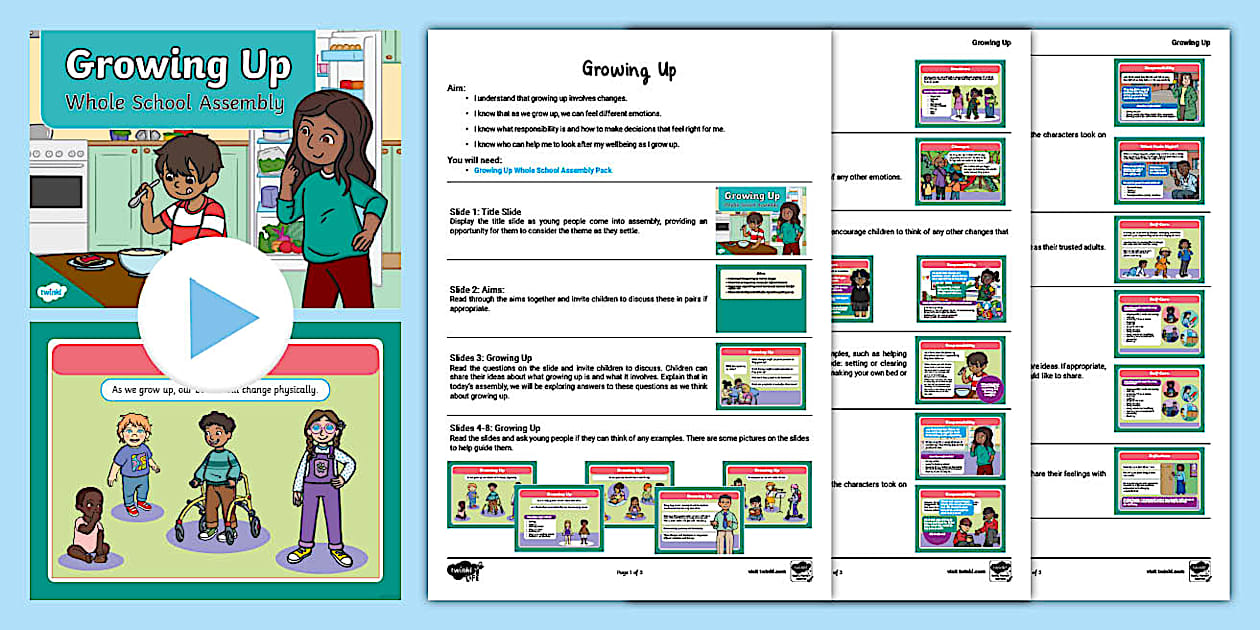 Growing Up Whole-School Assembly Pack (teacher made)