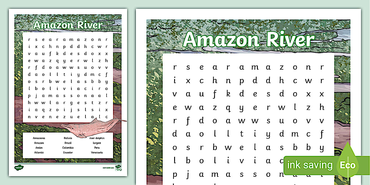Amazon River Word Search (teacher made) - Twinkl