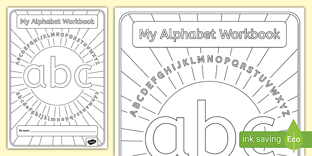 My Alphabet Workbook Coloring Title Page (teacher made)