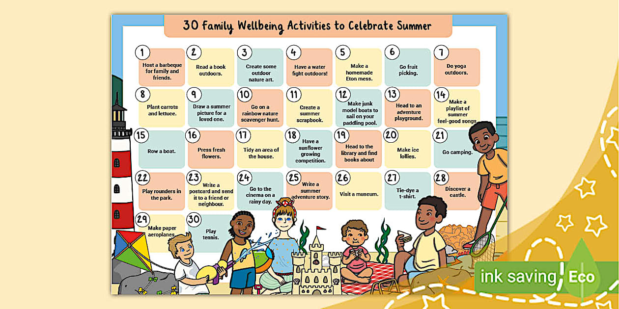 30 Family Wellbeing Activities to Celebrate Summer - Twinkl