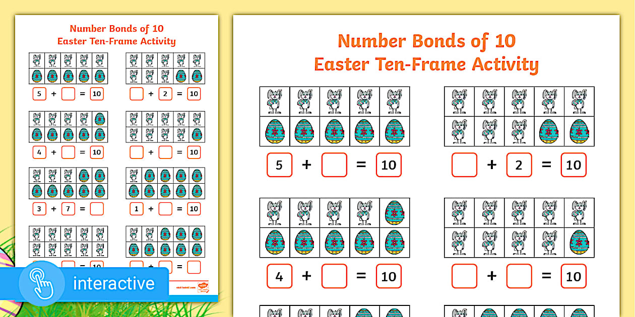 👉 Interactive PDF: Bonds to 10 Easter Ten-Frame Activity