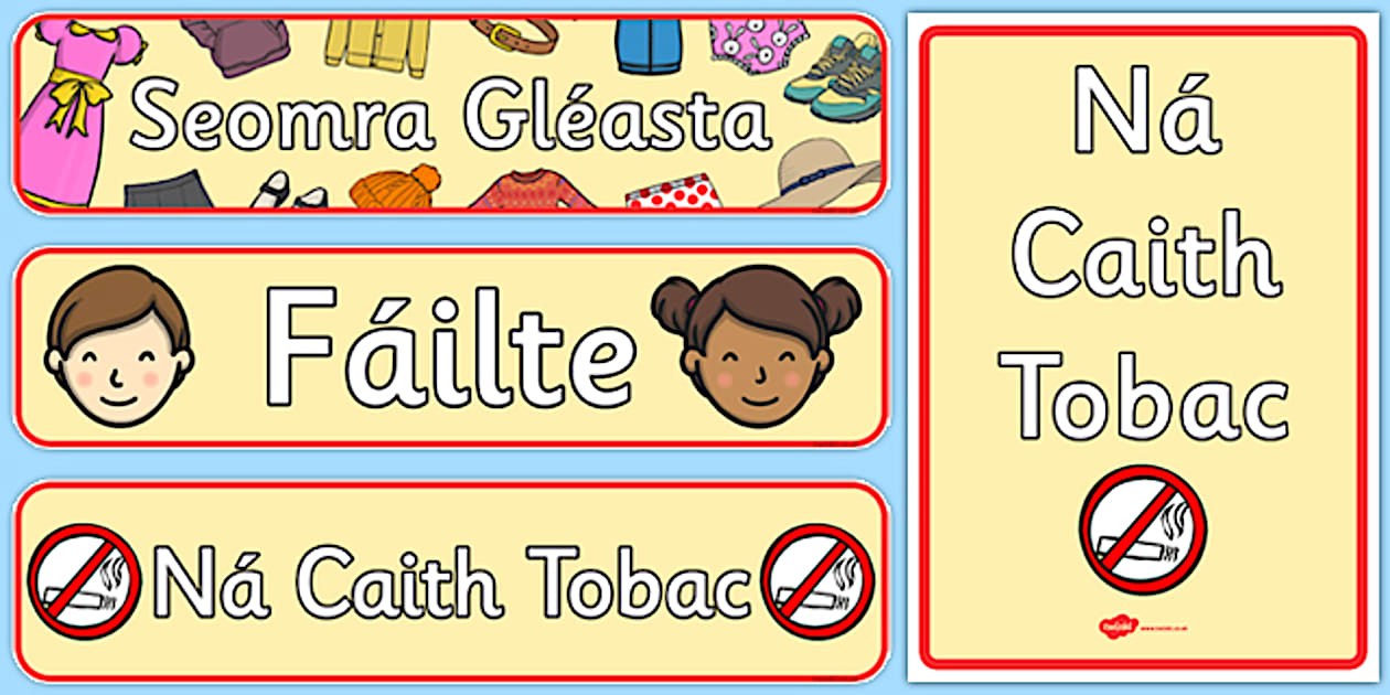 Clothes Shop Role Play Signs Irish Gaeilge (Teacher-Made)