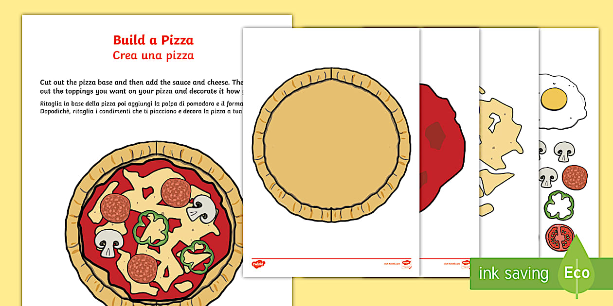 Pizza Parlor Build a Pizza Activity English/Italian - Twinkl