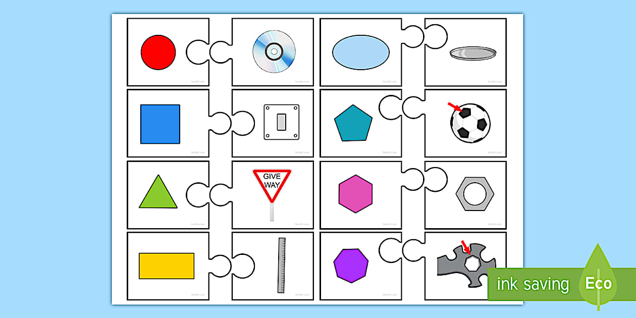 2D Shapes in the Environment Matching Cards - Twinkl