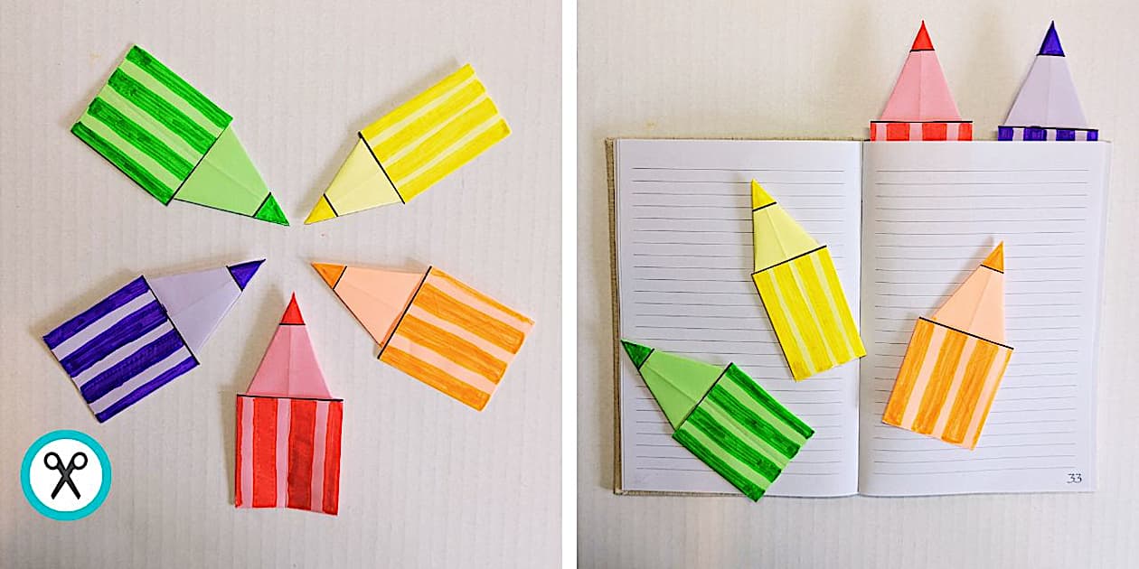 Origami Pencil Reading Bookmark | Back to School Crafts