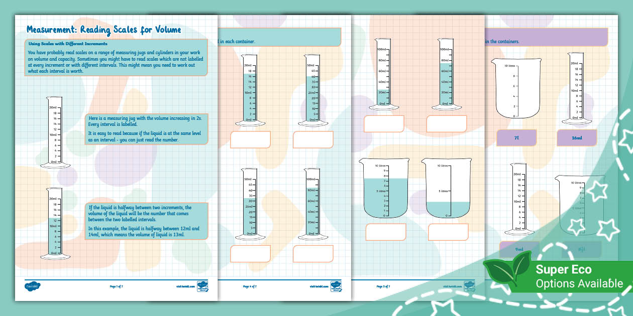 Measurement: Reading Scales for Volume (Ages 7 - 8) - Twinkl