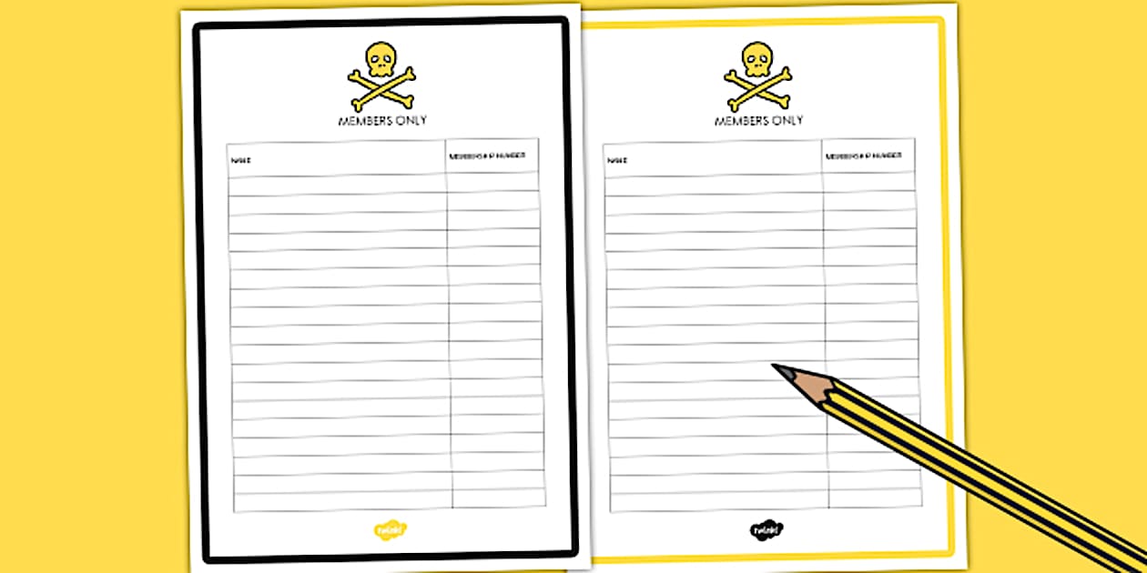 Editable Club Membership List (teacher made) - Twinkl