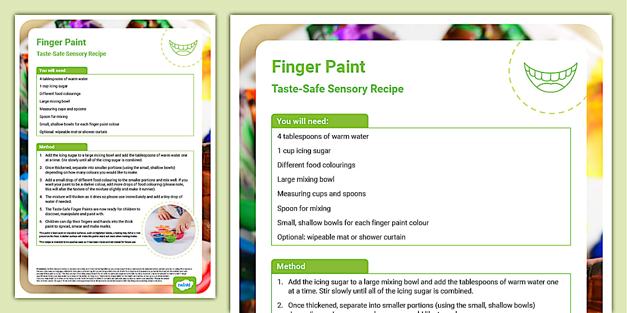 Taste-Safe Finger Paint Sensory Recipe | Twinkl - Twinkl