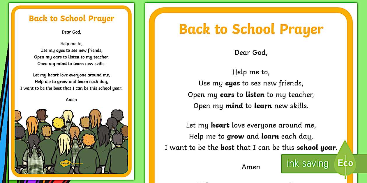 Back to School Prayer Display Poster | Twinkl Resources