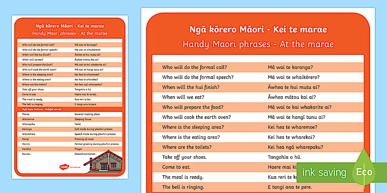Kei te marae At the marae Information Cards