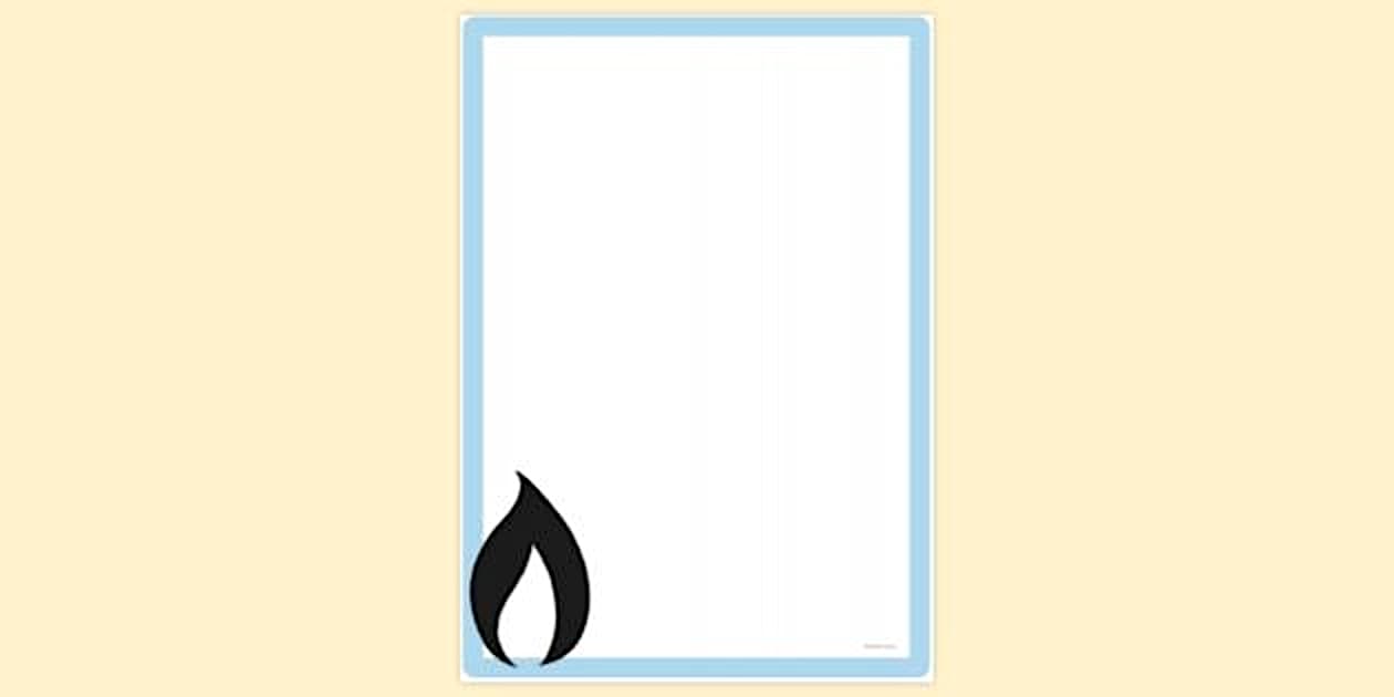 Simple Blank Gas Flame Symbol Page Border | Twinkl