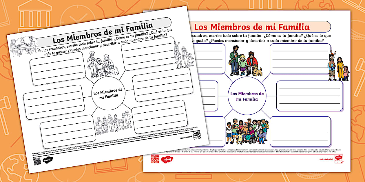 Mapa Conceptual: Los Miembros de mi Familia (Teacher-Made)