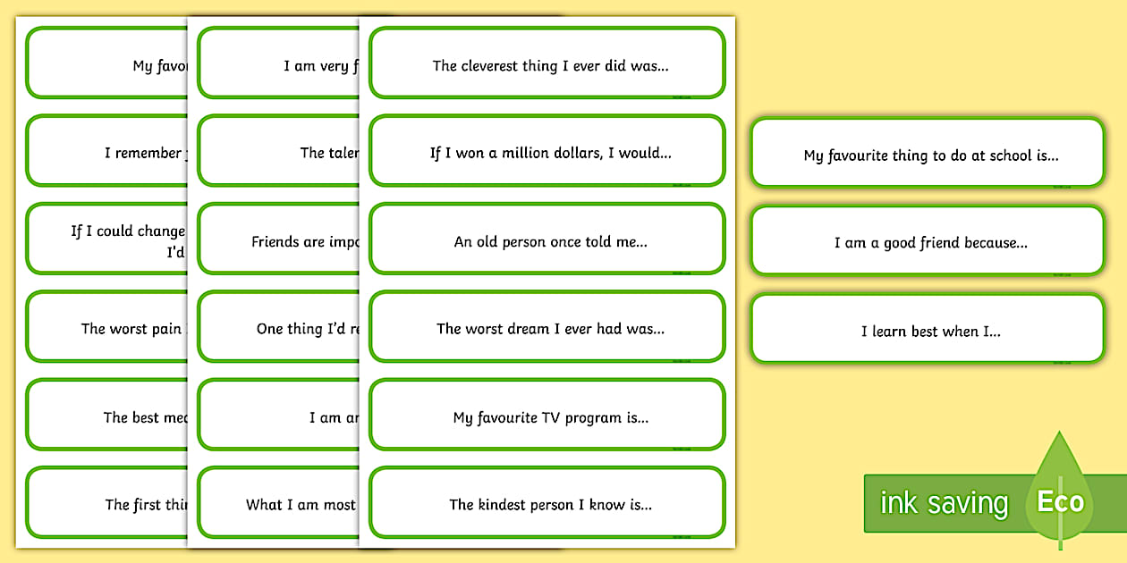 SA Journal writing sentence starter Cut-Outs - Twinkl