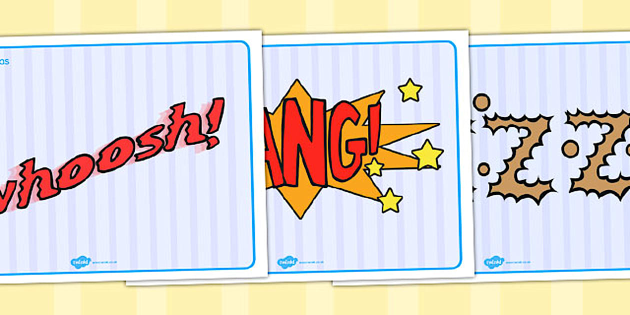 Onomatopoeia Display Posters (Teacher-Made) - Twinkl