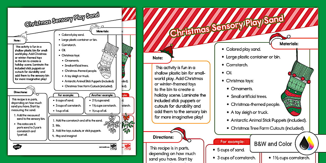 Christmas Sensory Play Sand Recipe for PreK-K