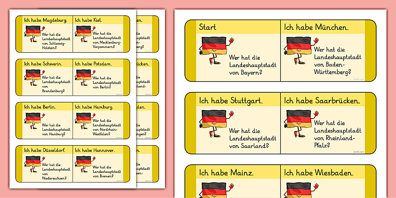 Bundesländer: Ich habe …, Wer hat…?- Spiel - Twinkl