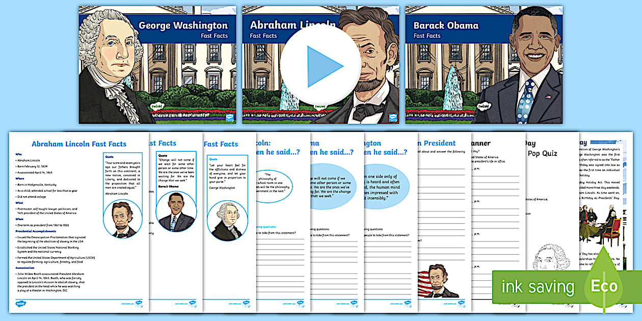 Presidents Day Teaching Pack for 3rd-5th Grade - Twinkl