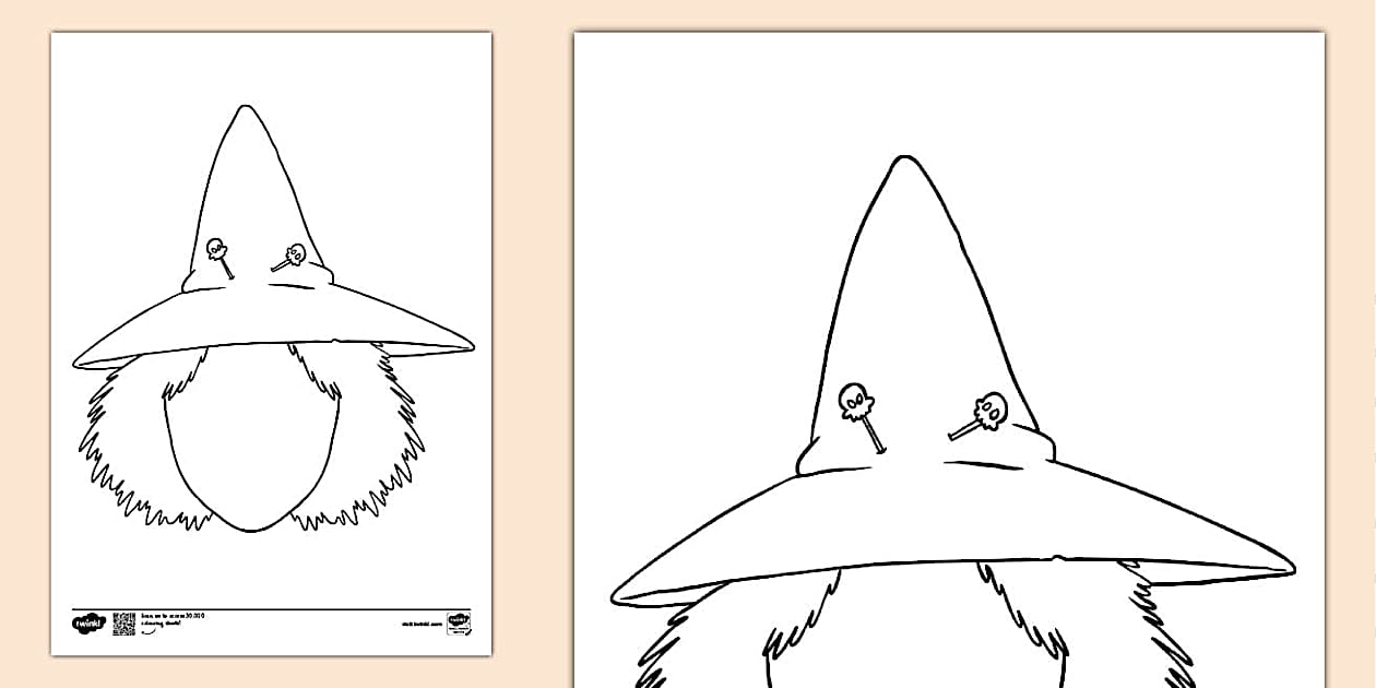 Blank Witch Face Colouring Sheet | Colouring - Twinkl