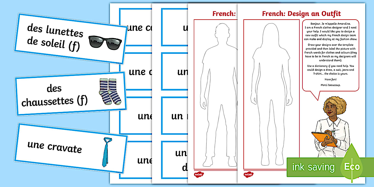 French: Be a Fashion Designer Activity Sheet - Twinkl