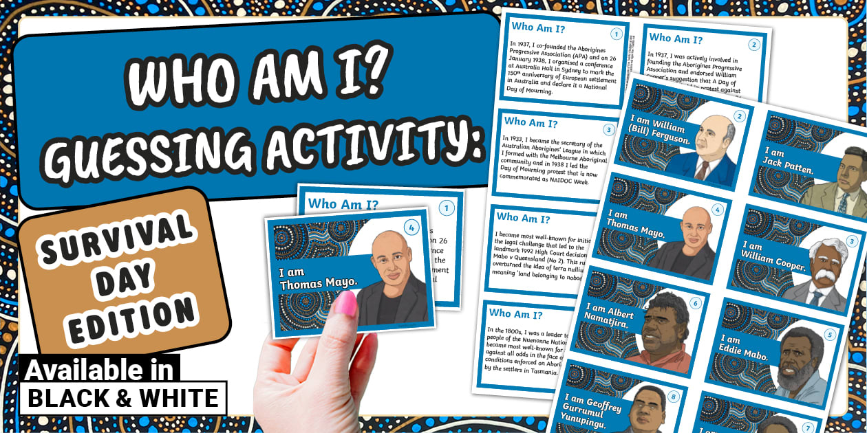 Who Am I? Guessing Activity: Survival Day Edition