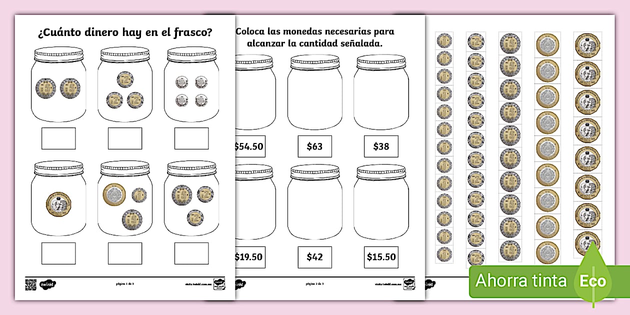 Sumas con monedas mexicanas (teacher made) - Twinkl