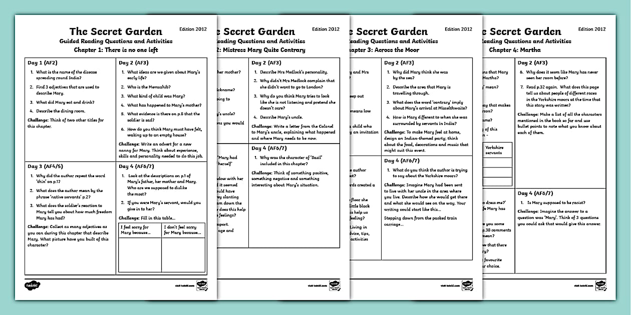 The Secret Garden Guided Reading Pack KS2 - Twinkl