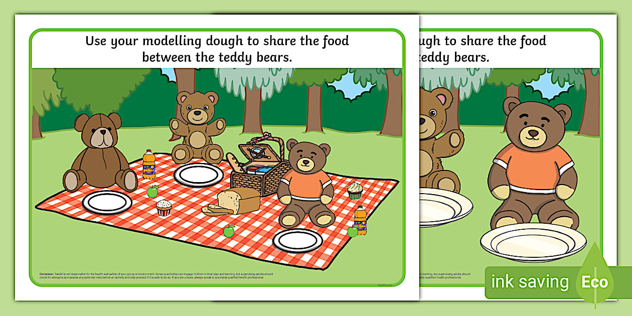 Teddy Bears' Picnic Modelling Dough Mats | Twinkl - Twinkl