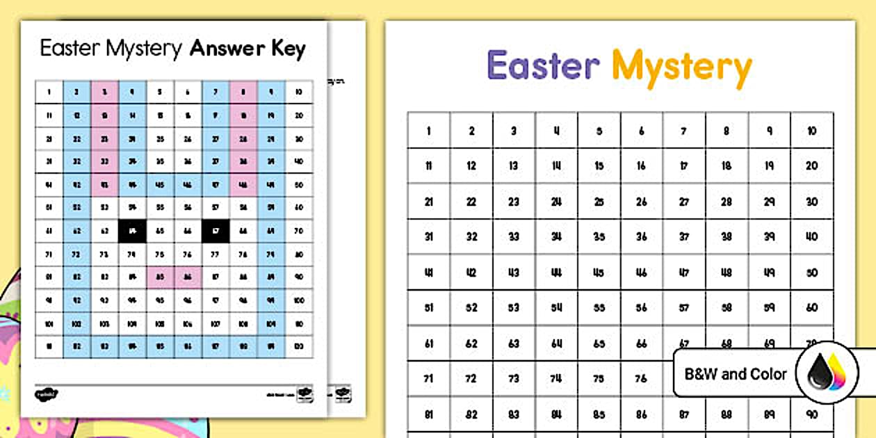 Easter Mystery Number Hunt 120 Chart Activity | Twinkl USA