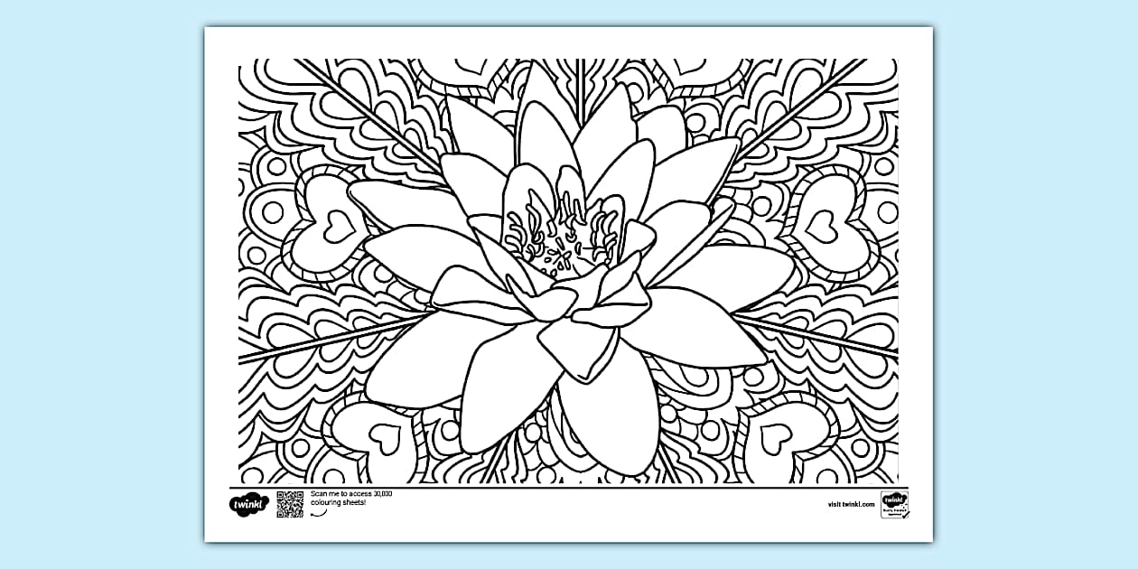 Lily Mandala Colouring Page (Teacher-Made) - Twinkl