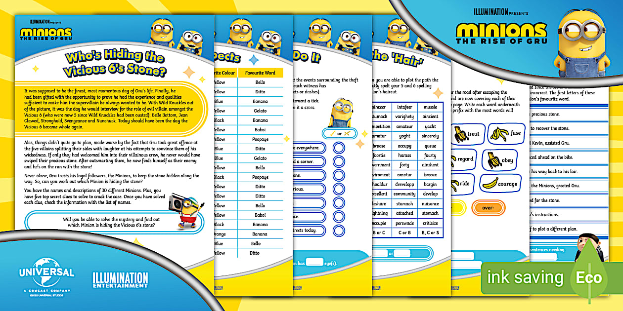 FREE! - Minions: Who Stole the Stone? - SPaG Mystery Game - UKS2