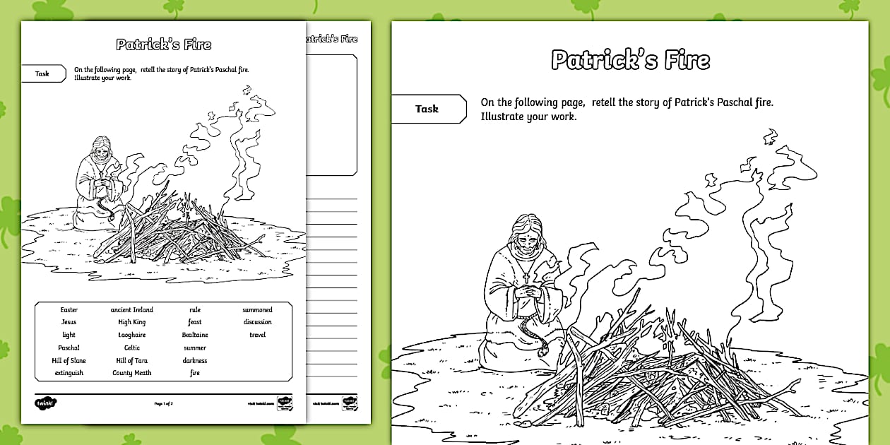 Patrick's Fire Writing Activity Sheets (teacher made)