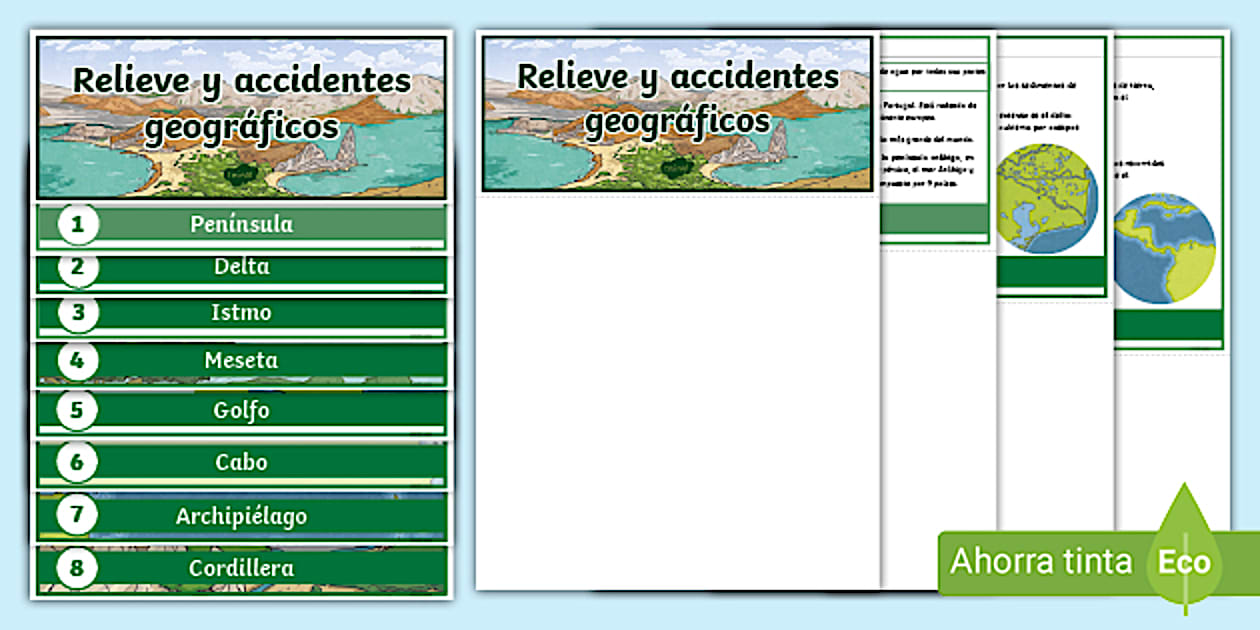 Flipbook: Relieve y accidentes geográficos (teacher made)