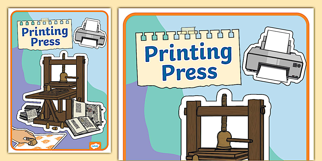 Printing Press Display Poster - Twinkl Displays - Twinkl