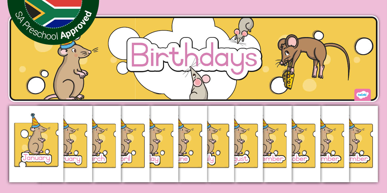 Mouse-Themed Birthday Chart (teacher made) - Twinkl