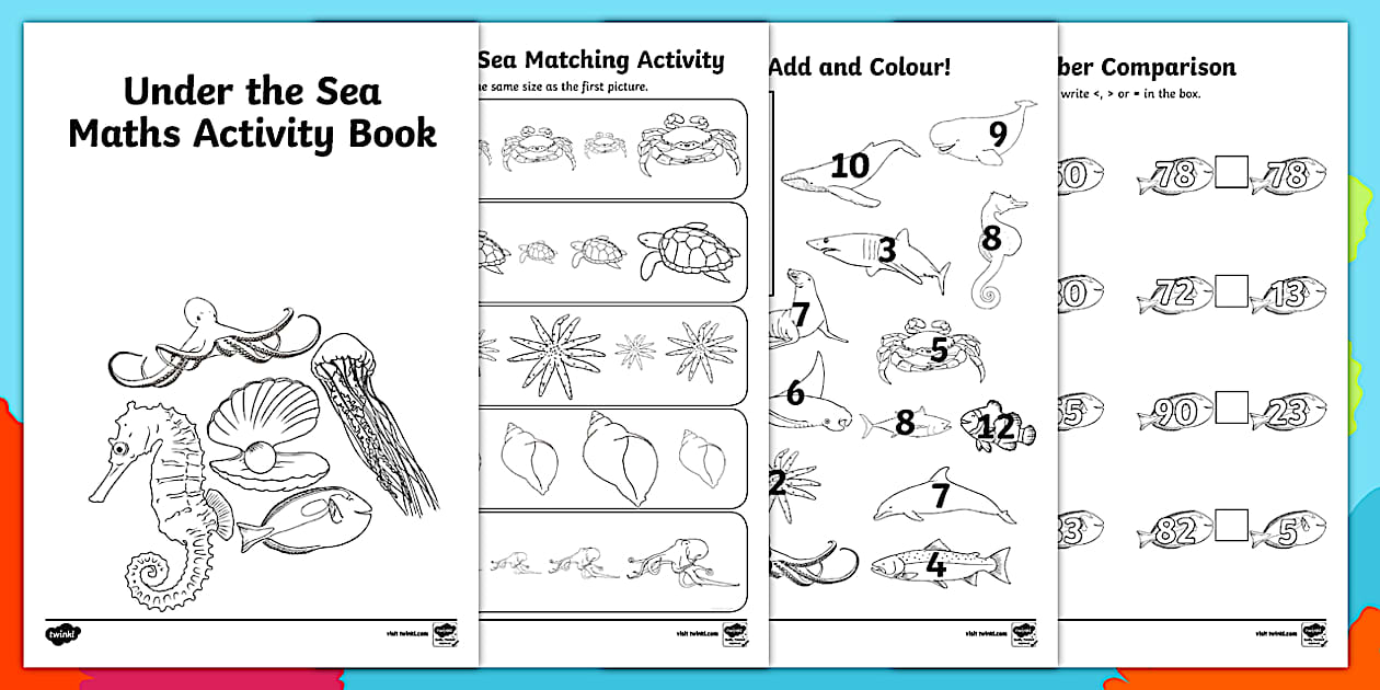 Under the Sea Themed KS1 Maths Activity Book - Twinkl