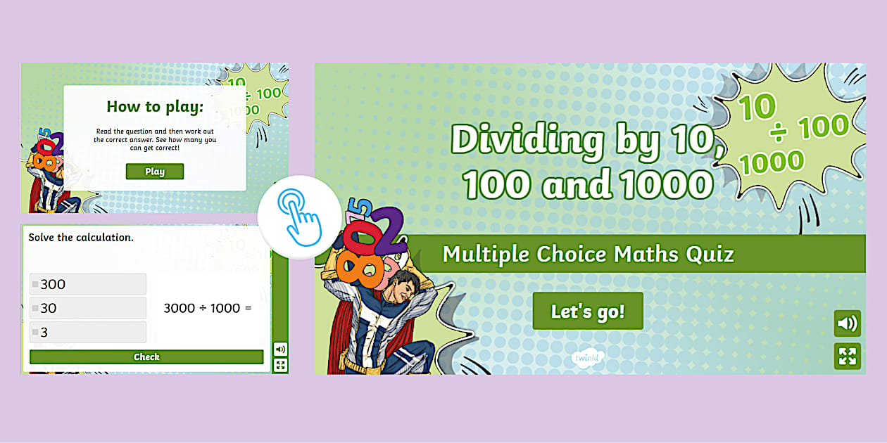 👉 Dividing by 10, 100 and 1000 Arithmetic Quiz - KS2 Revision