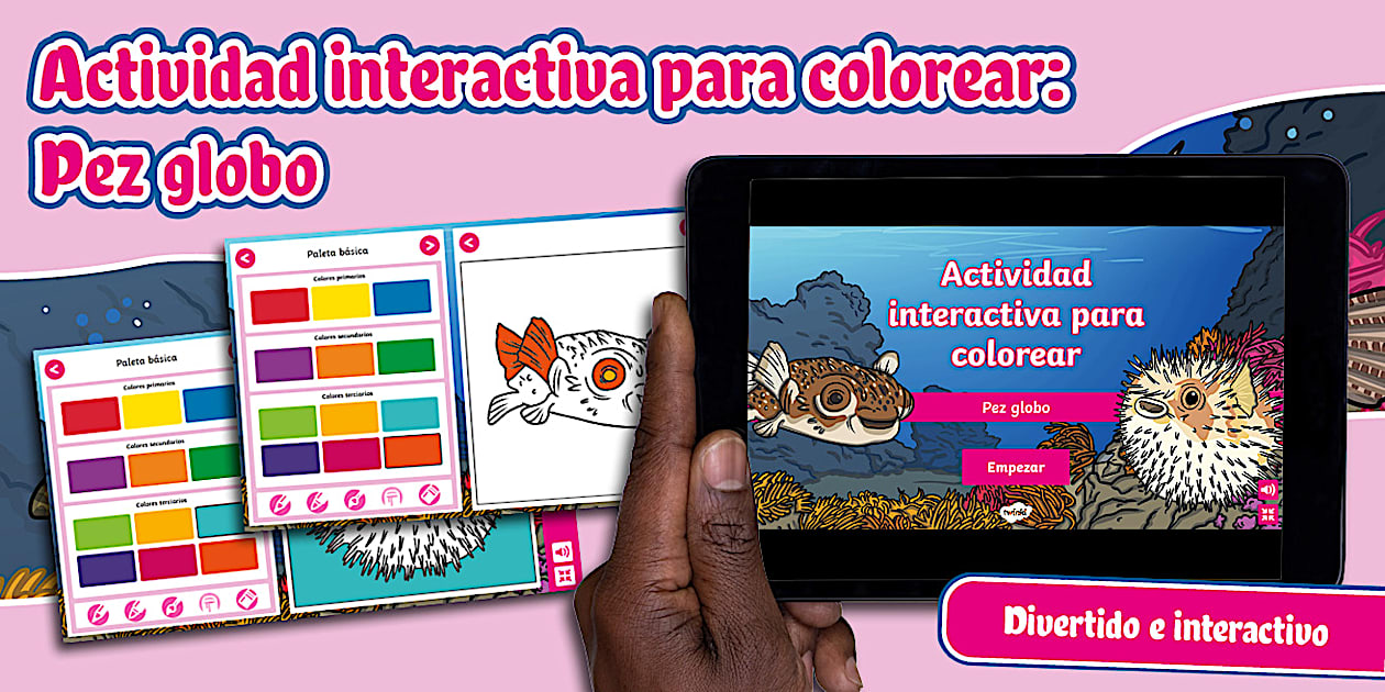 * NEW * Actividad interactiva para colorear: Pez globo