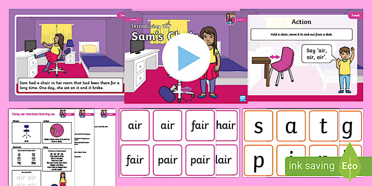 'air' Phonics Lesson Pack - Level 3 Week 7 Lesson 1 - Twinkl