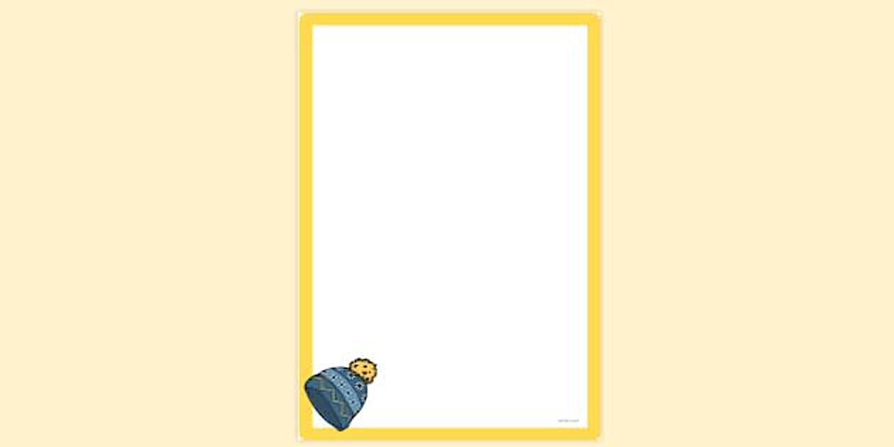Simple Blank Winter Hat Page Border | Page Borders | Twinkl