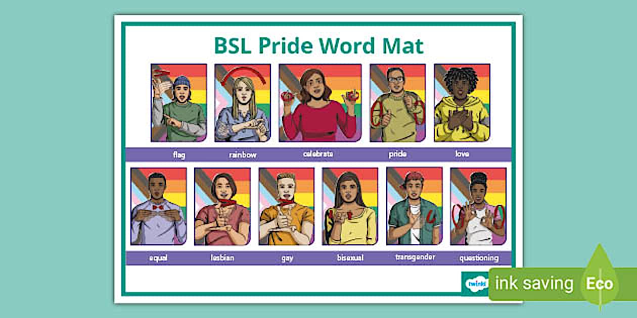 BSL Pride Word Mat Older Learners (teacher made) - Twinkl