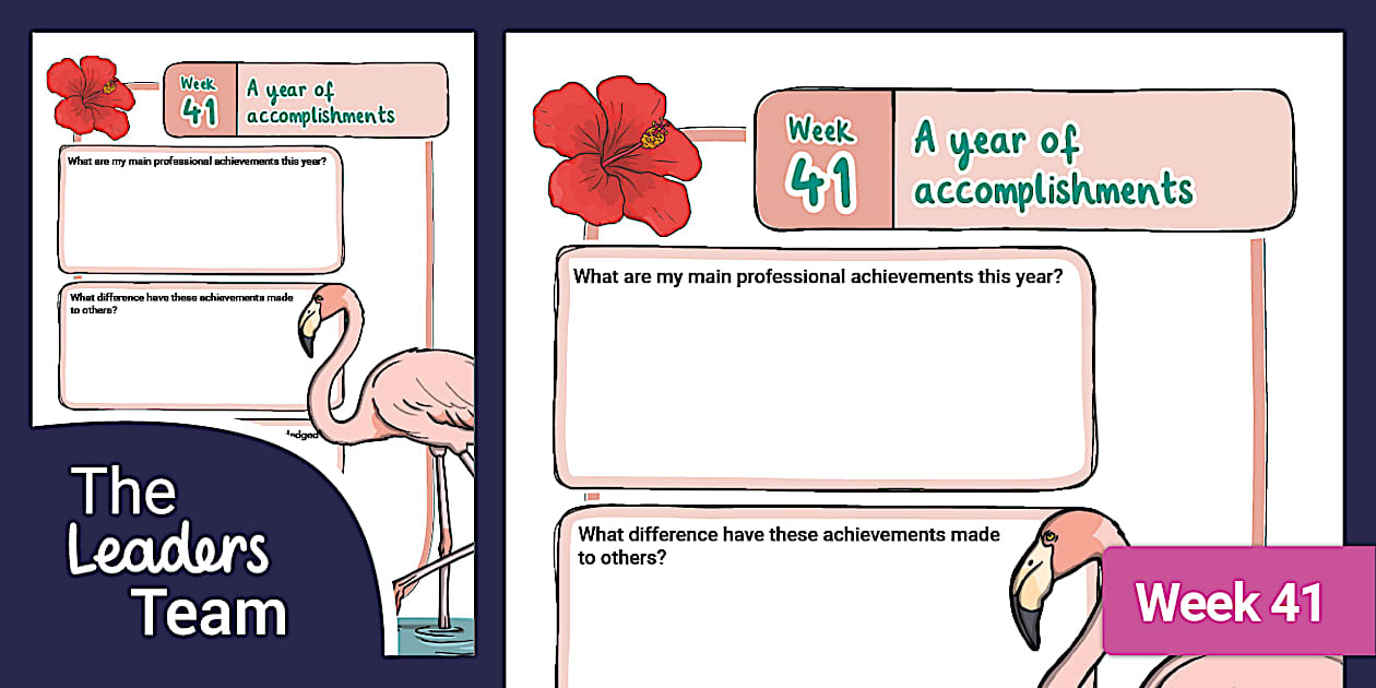 Leader's Journal: A Year of Accomplishments (Week 41)