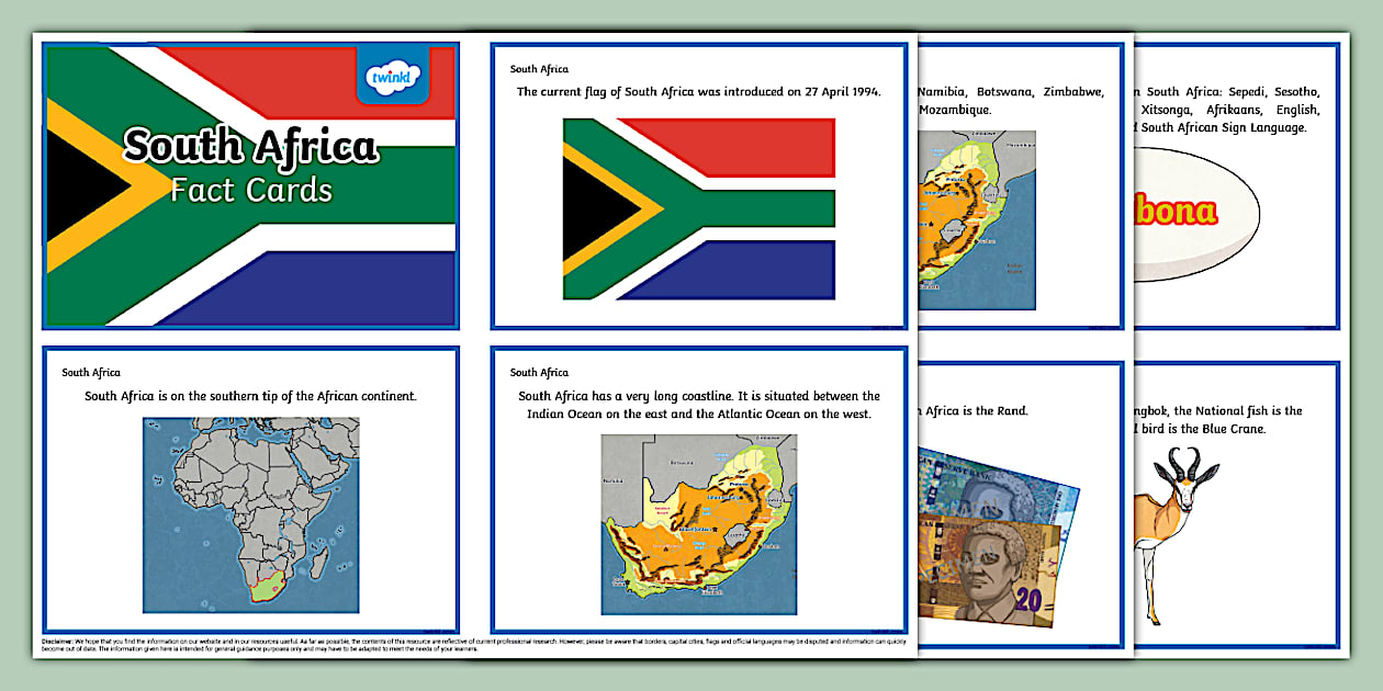 South Africa Facts for Kids | Fact Cards | Twinkl ZA