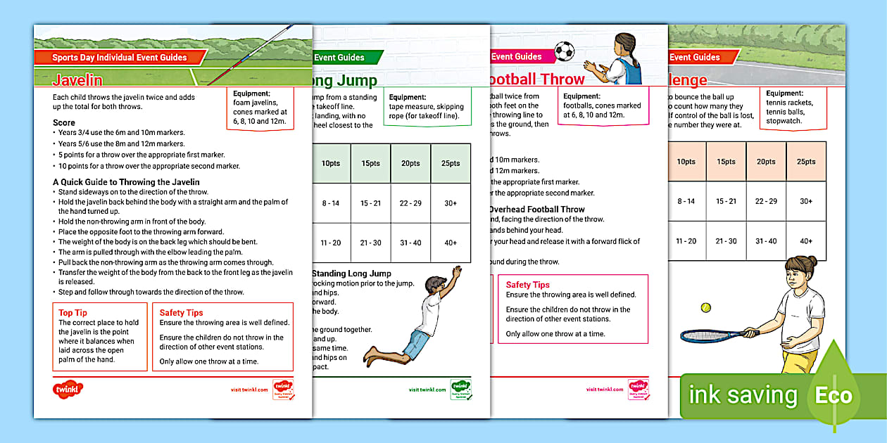 Editable Sports Day Races and Events Guide (teacher made)