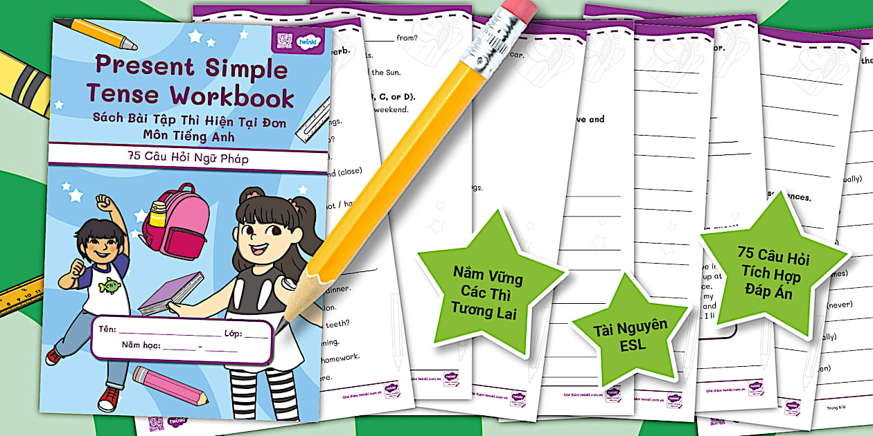 Sách Bài Tập Thì Hiện Tại Đơn Tiếng Anh | Present Simple Workbook [A1-A2]
