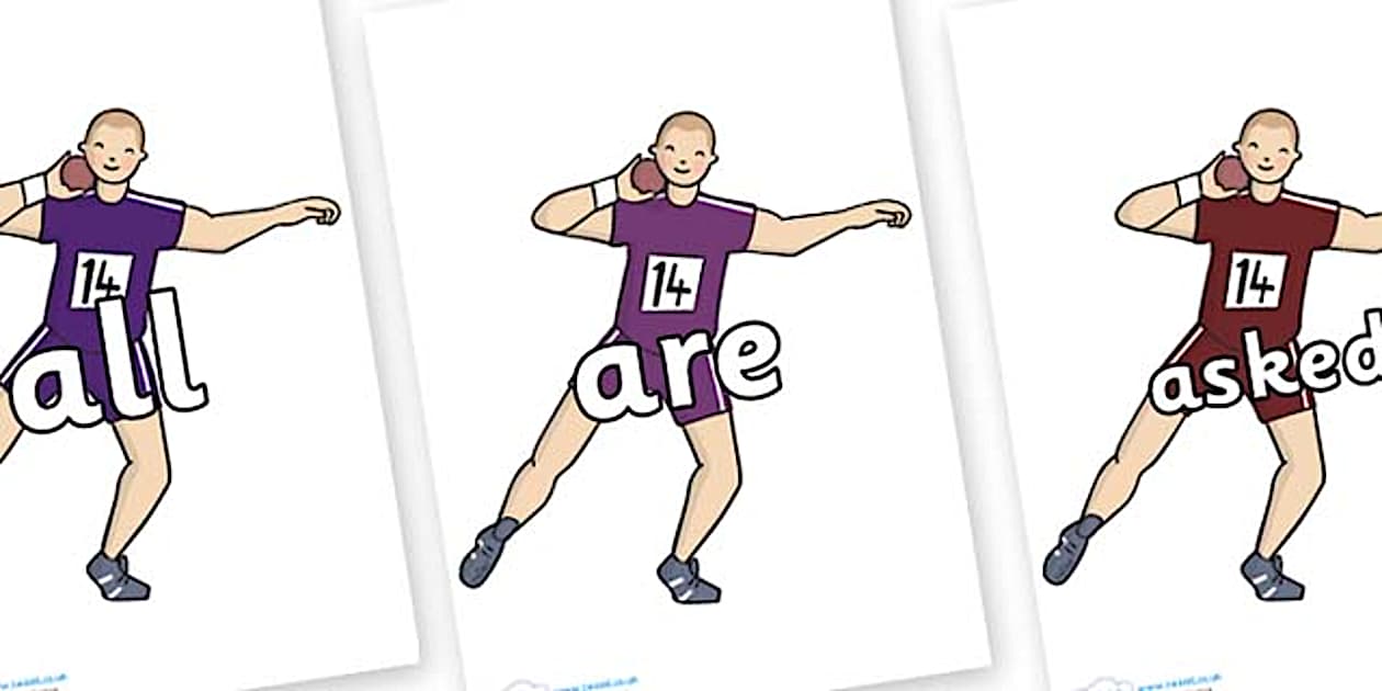 Cursive Tricky Words on Shot Put (teacher made) - Twinkl