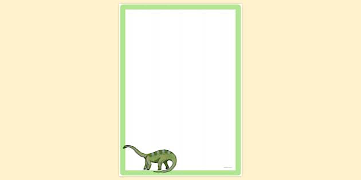 Simple Blank Dinosaur Page Border | Page Borders | Twinkl