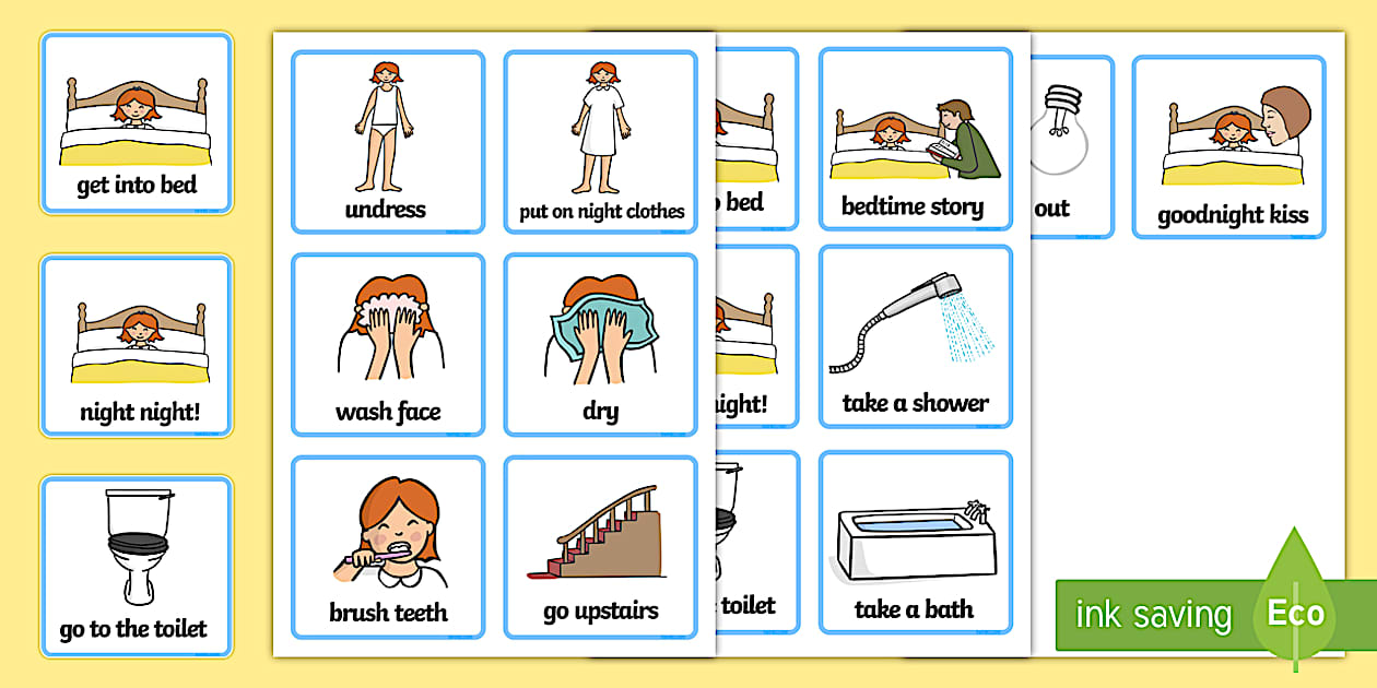 Editable Daily Routine Cards (Getting Ready For Bed)