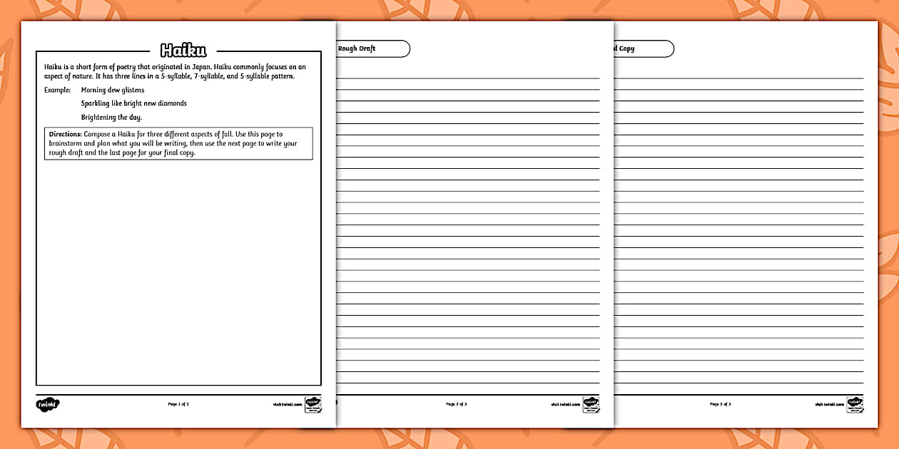 Eighth Grade Fall Writing Prompt: Haiku